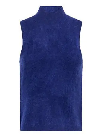 ME+EM Brushed High-neck Cashmere Vest - Bright Evening Blue