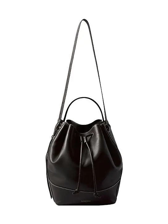 Claudie Pierlot Large Leather Bucket Bag - Black