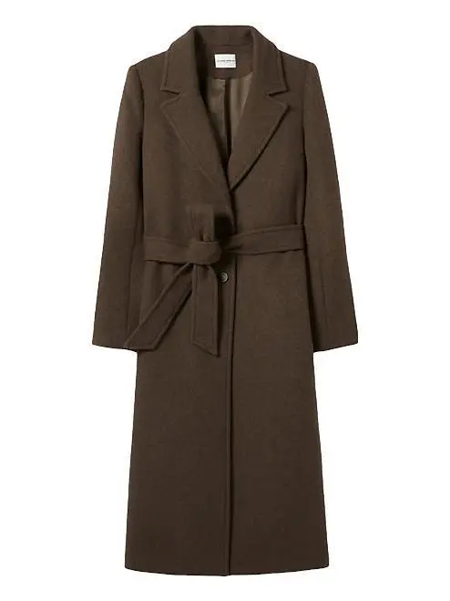 Claudie Pierlot Single-breasted Belted Wool-blend Coat - Khaki