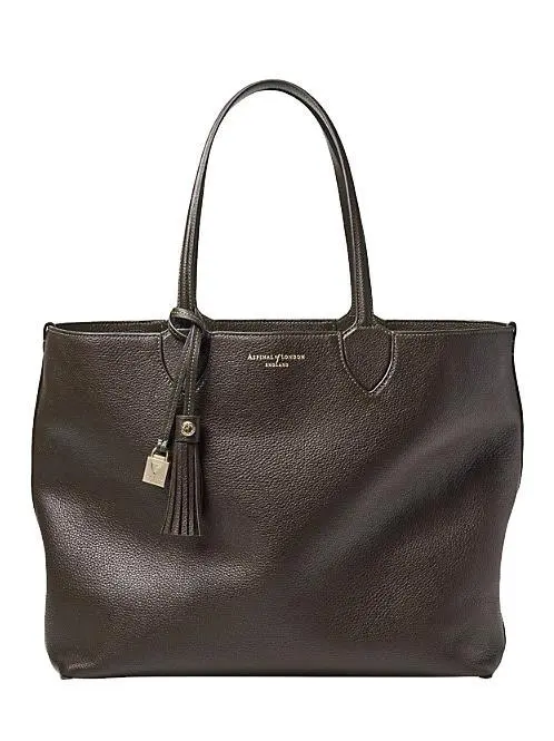 ASPINAL OF LONDON Hudson Oversized Leather Tote Bag - Darkbrown