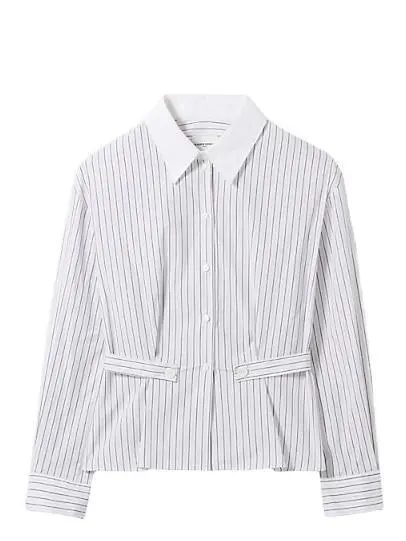 Claudie Pierlot Striped Long-sleeved Cotton Shirt - Dual-color