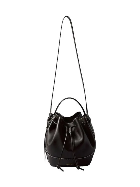 Claudie Pierlot Logo-embossed Leather Bucket Bag - Black