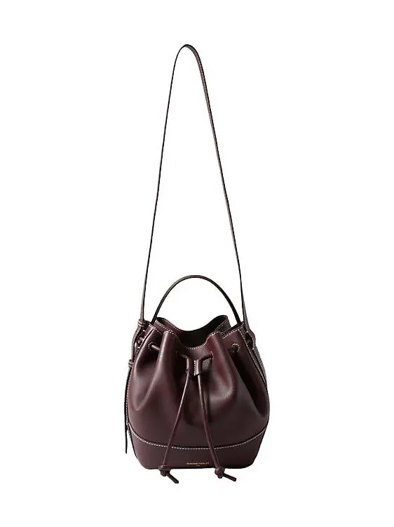 Claudie Pierlot Logo-embossed Leather Bucket Bag - Burgundy