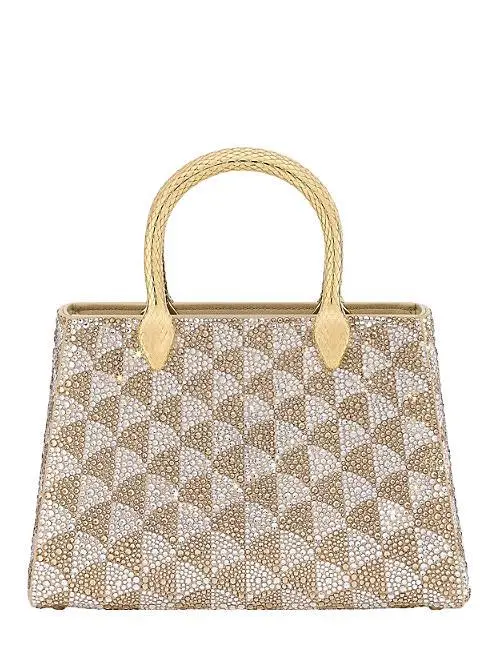 BVLGARI Serpentine Duo Calla Crystal And Suede Tote Bag - Silver