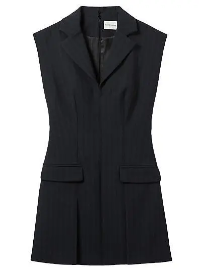 Claudie Pierlot Pleated Lapel-collar Mini Dress - Dual-color