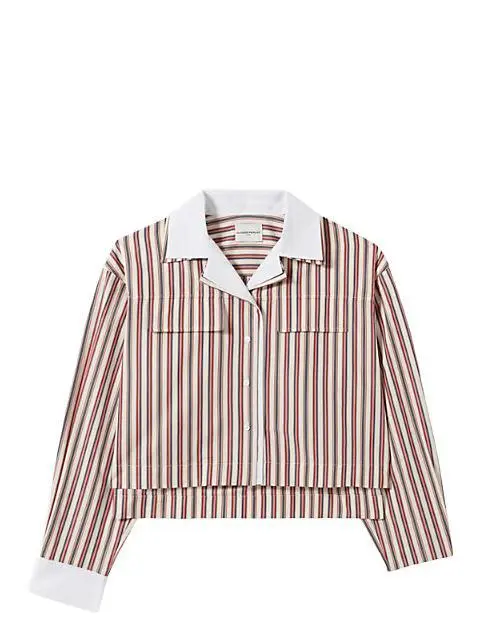 Claudie Pierlot Striped Long-sleeve Cotton Shirt - Multicolored