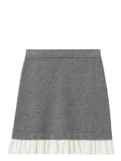 Claudie Pierlot Wool-cashmere Blend Mini Skirt - Mottled Grey