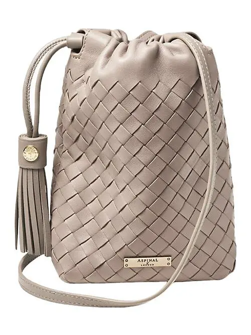 ASPINAL OF LONDON Hudson Leather Cross-body Bag - Taupe