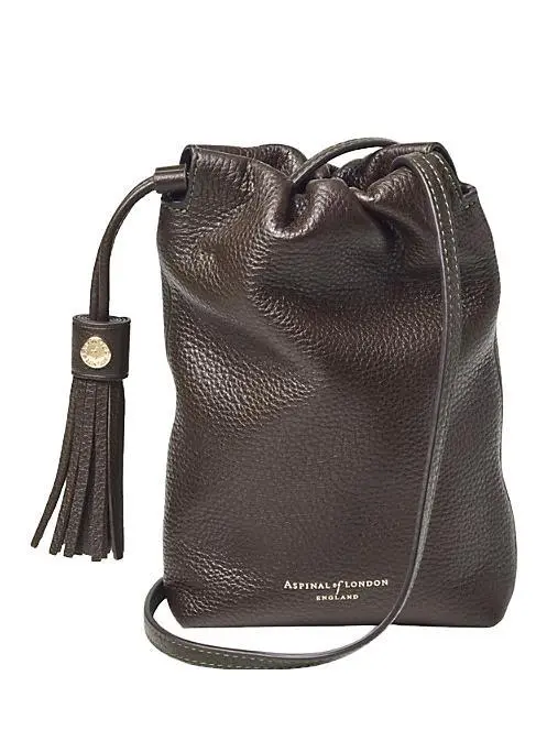 ASPINAL OF LONDON Hudson Leather Cross-body Bag - Darkbrown