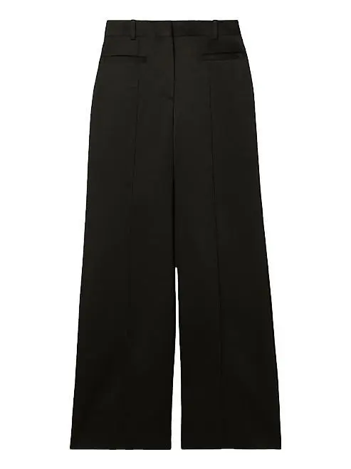 Claudie Pierlot Tailored Wide-leg Satin Trousers - Black