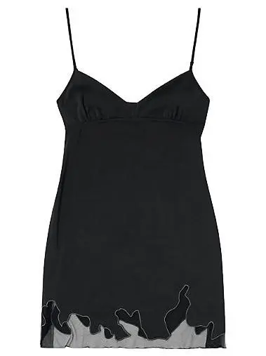 Diesel Stretch-woven Mini Dress With Tulle Inlay - 9xxa