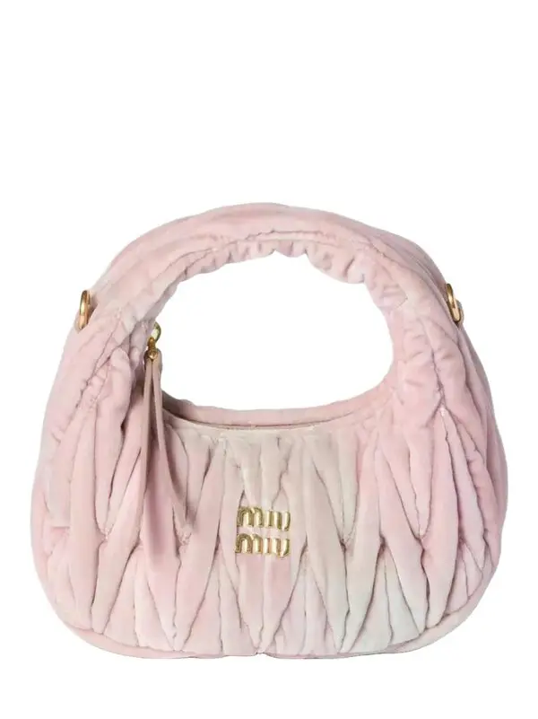 Miu Miu Mini Wander Tote Bag With Logo - Pink