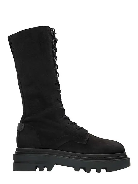 ALLSAINTS Jay Lace-up Leather Boots - Washed Black