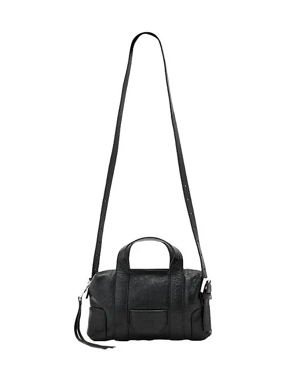 ALLSAINTS Ares Leather Cross-body Bag - Black/silver