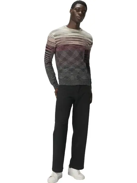 Missoni Crew Neck Slub Knit Sweater - Beige & Burgundy