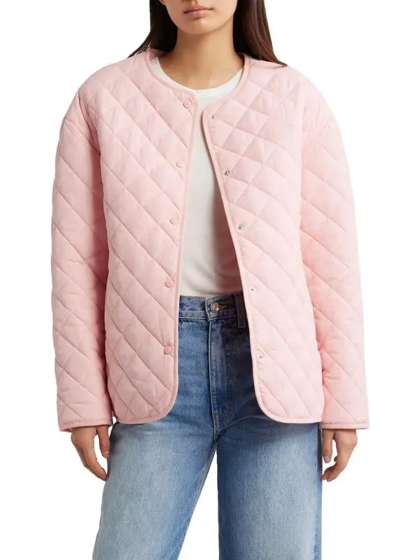 THREAD & SUPPLY Quilted Puffer Jacket - Pink