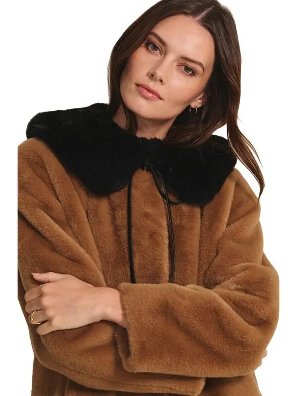Velvet By Graham & Spencer Palma Faux Fur Collar - Black