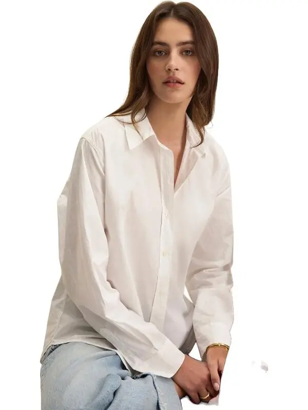 Velvet By Graham & Spencer Kelia Cotton Poplin Shirt - White
