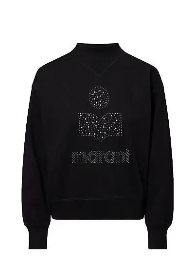 Isabel Marant Cotton-blend Sweatshirt With Stud Embellishments - Black