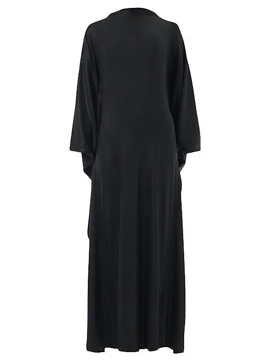 LEEM Silhouette-effect Fitted Woven Kaftan Dress - Black
