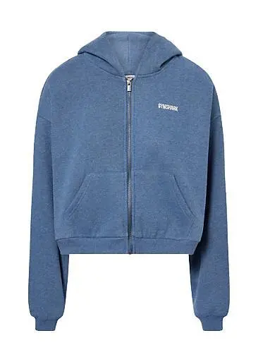 GYMSHARK Cosy Luxe Zip-through Jersey Hoody - Bros Compound Blue Marl