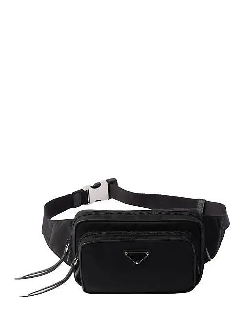 Prada Logo-plaque Re-nylon Belt Bag - Black