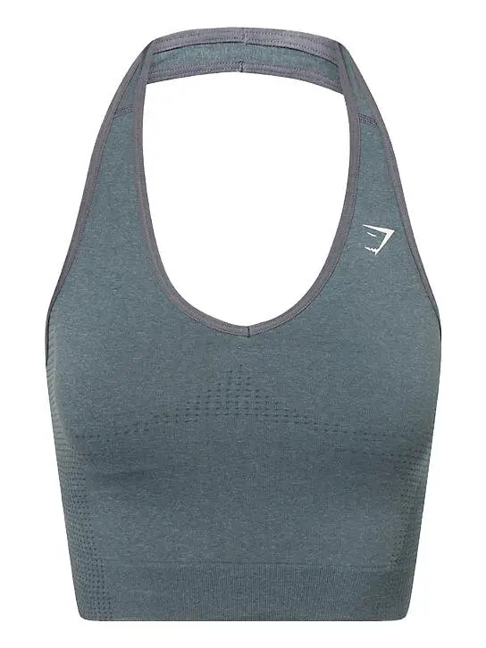 GYMSHARK Vital Seamless Halter Neck Tank Top - Gs Strong Grey/ Marl