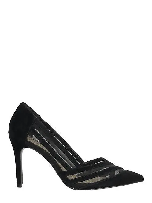 DUNE Mesh Heeled Courts - Black Suede