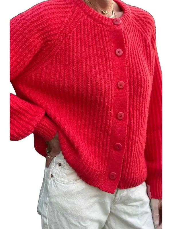 MERRITT CHARLES Riley Cardigan Sweater - Red