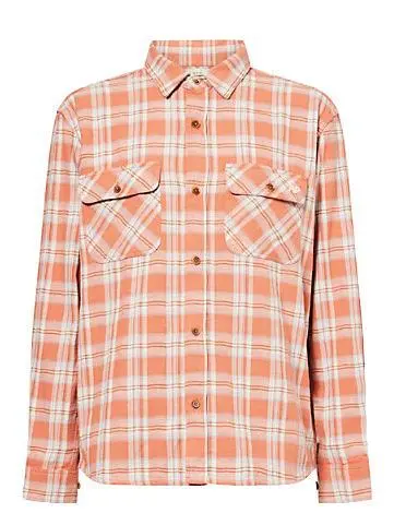 AUSTIN POST Plaid-checked Western Flannel Shirt - Red