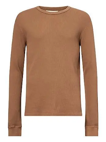 AUSTIN POST Thermal Crewneck Cotton Top - Taupe