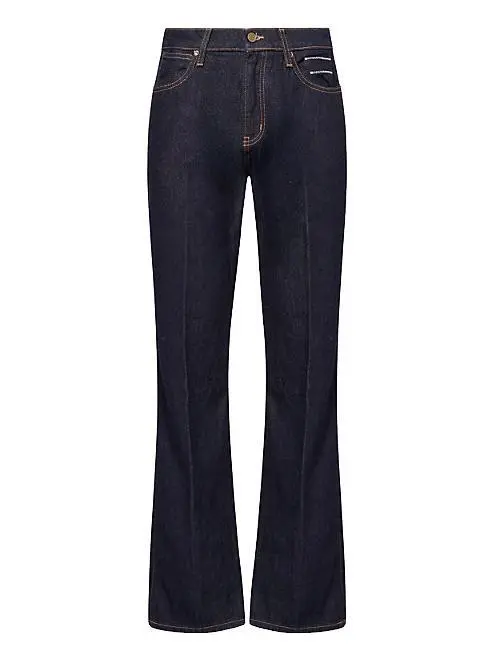 AUSTIN POST Pressed-crease Wide-leg Denim Jeans - Rinse