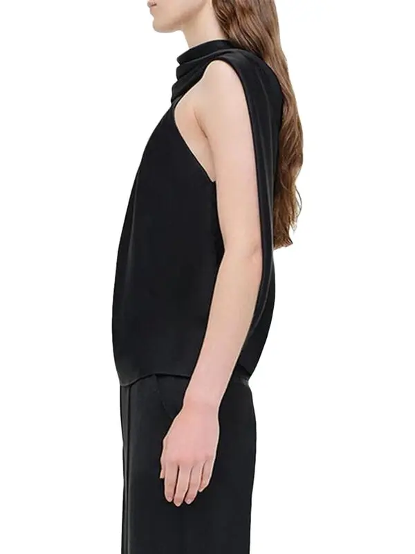 Simkhai Scarlett Satin Cape Top - Black
