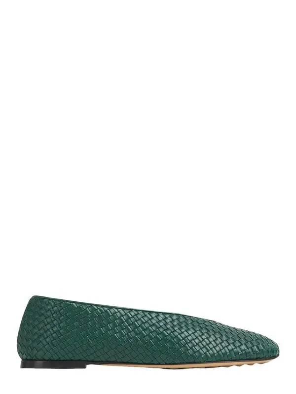 Bottega Veneta Woven Nappa Leather Ballerina Flats - Emerald
