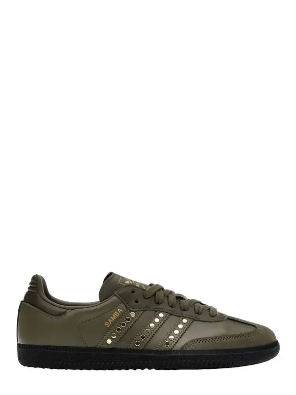 Adidas Samba Og Studded Stripes - Medium Dark Khaki/olive Strata/core Black