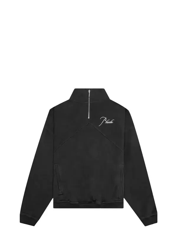 Rhude Embroidered Logo Half Zip Sweatshirt - Black