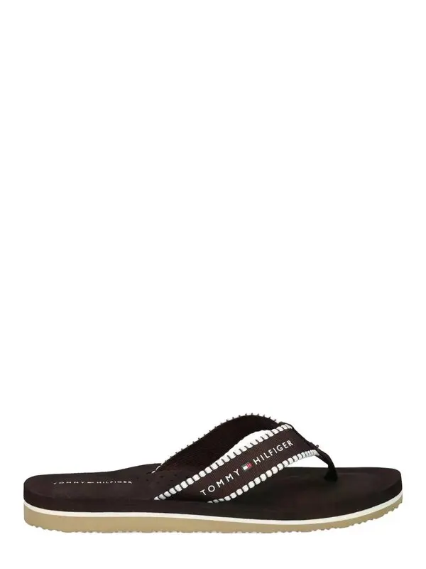 Tommy Hilfiger Webbing Logo-print Flip-flops - Brown
