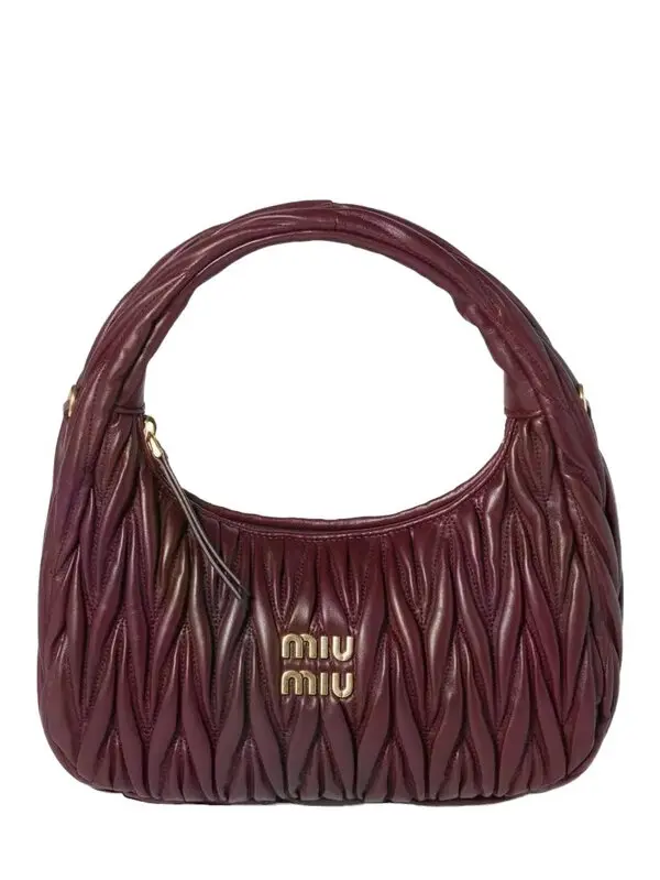 Miu Miu Wander Matelassé Leather Tote Bag - Red