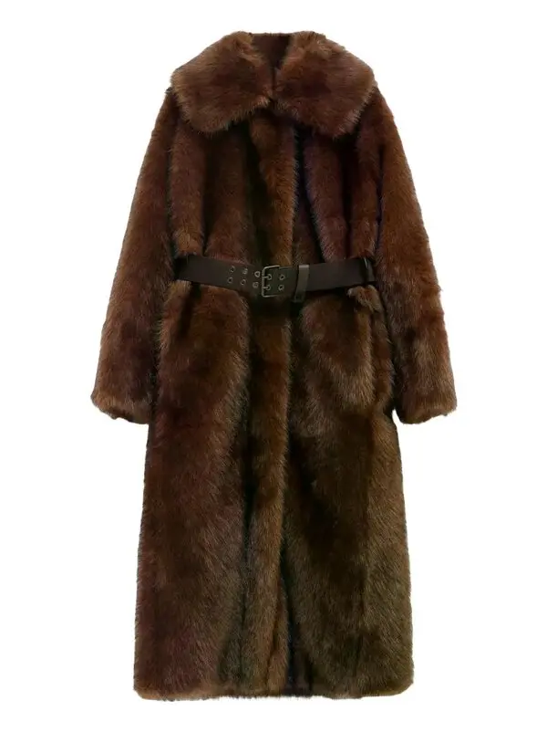 Moncler Arly Belted Coat - Brown