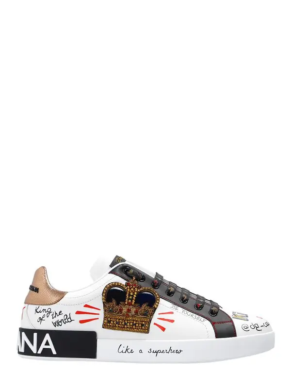 Dolce & Gabbana Portofino Sneakers With Logo - White