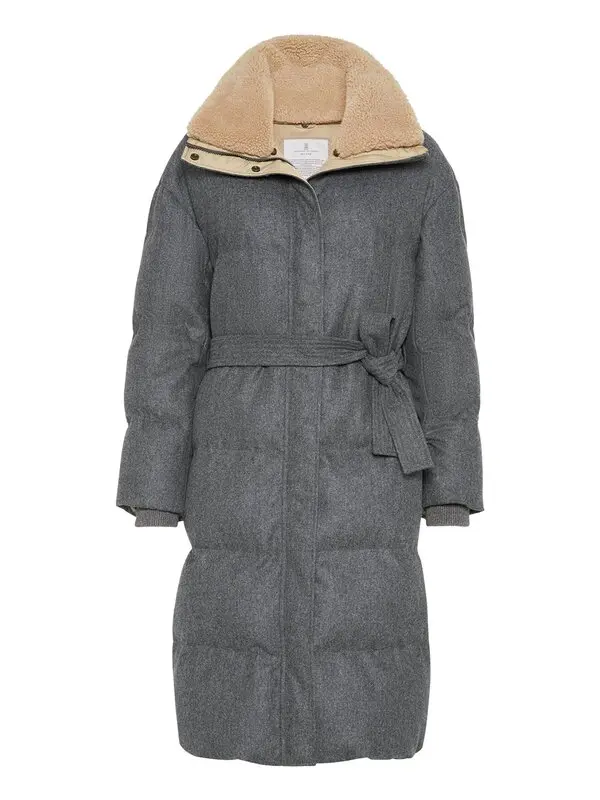 Brunello Cucinelli Virgin Wool Down Puffer Coat - Grey