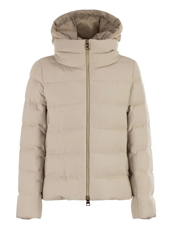 Herno Resort Silk And Cashmere Down Jacket - Light Beige