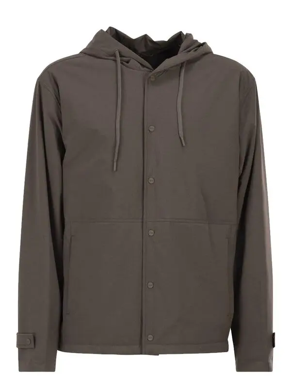 Herno Stretch Nylon Jacket With Hood - Tortora