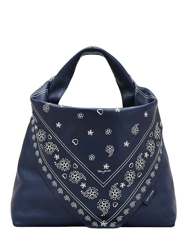 Marc Jacobs The Bandana Print Leather Sack Bag - Navy Multi