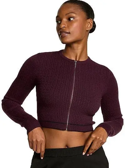 Victoria's Secret Luxe Cable-knit Cardigan - Purple