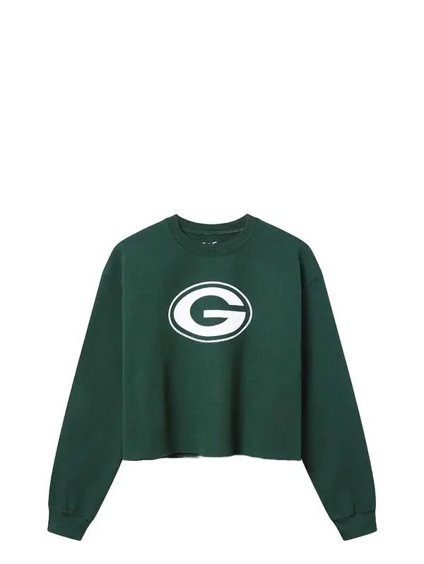 Junk Food Clothing Nfl Green Bay Packers Crop Fleece - Forest Green