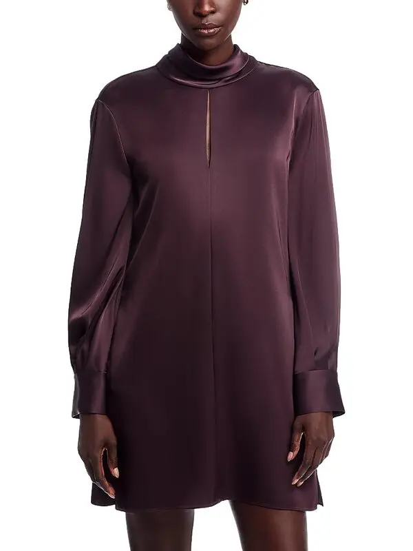Theory Blouson Sleeve Dress - Deep Plum