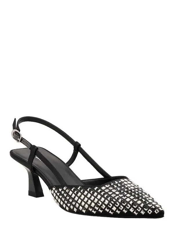 STUART WEITZMAN Vinnie Embellished Slingback Pumps - Black