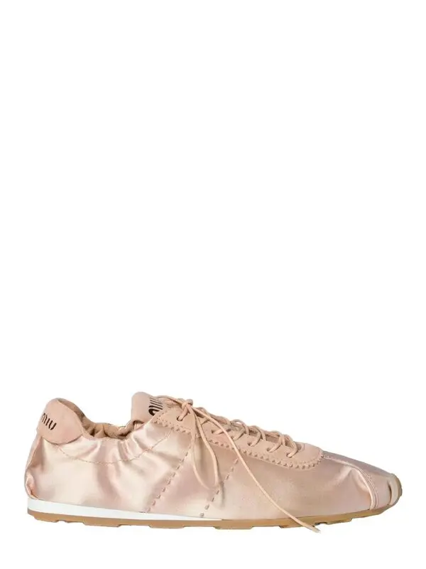 Miu Miu Plume Satin Sneakers - Pink