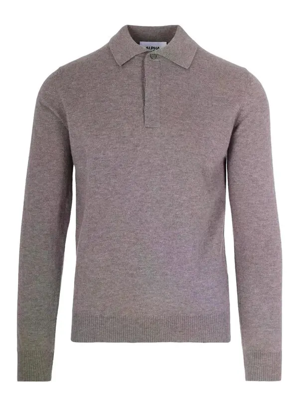 Alpha Studio Long-sleeve Polo Shirt - Grey